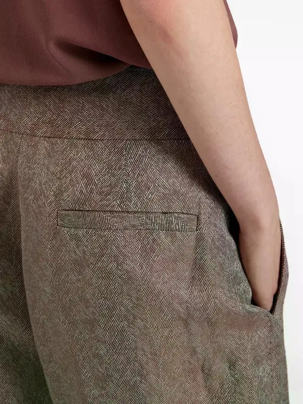 SLOWEAR Herringbone-weave Regular-fit Trousers