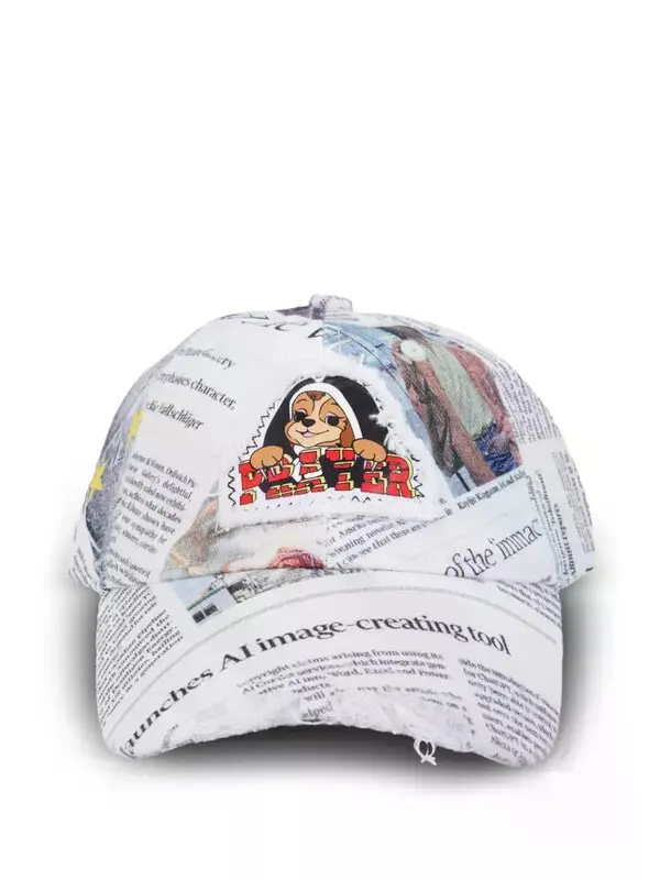 TRINITESTUDIO Newspaper Print Baseball Cap