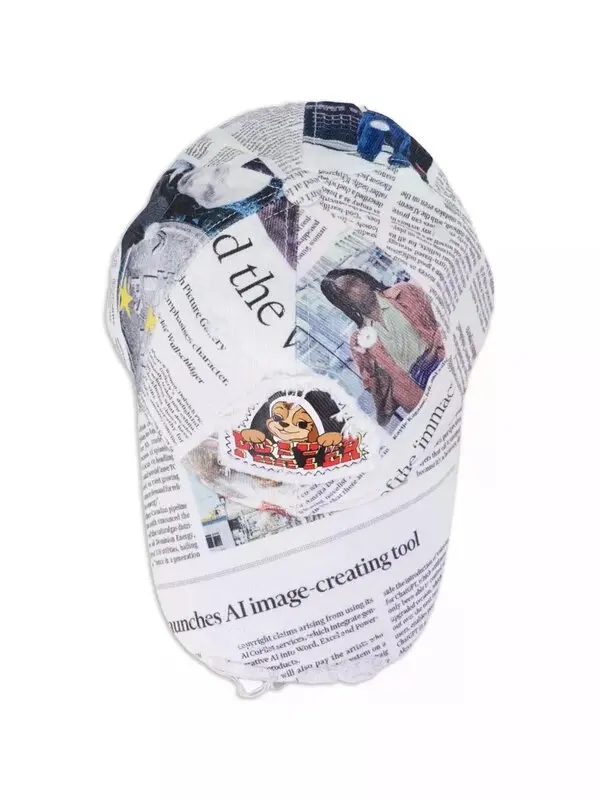 TRINITESTUDIO Newspaper Print Baseball Cap