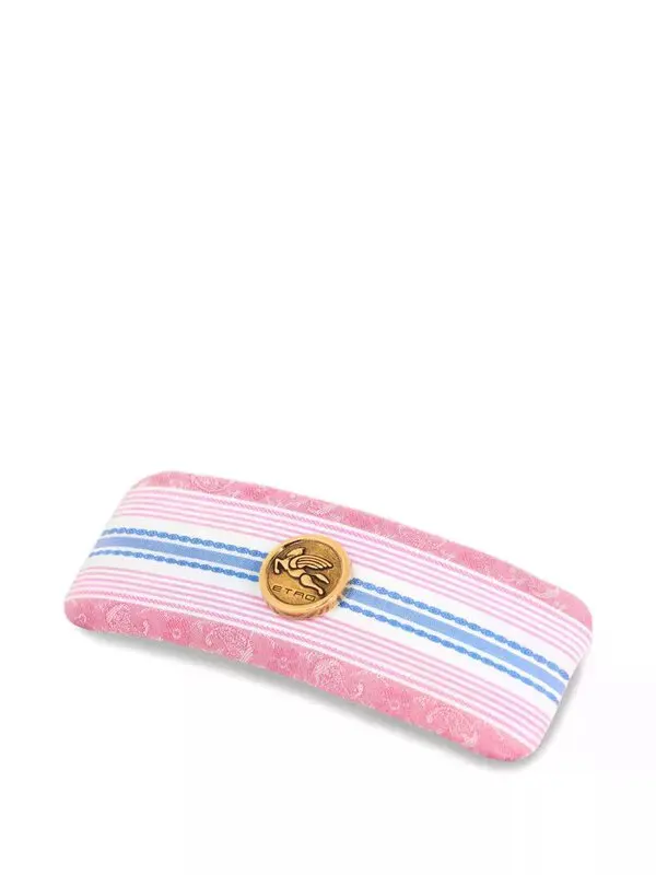 Etro Striped Cotton Hair Clip - Pink