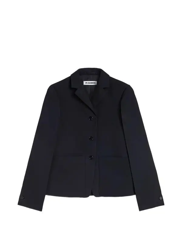 JIL SANDER Wool Gabardine Blazer - Blue