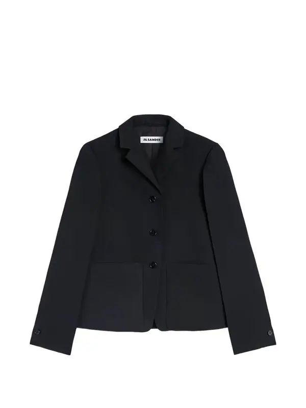 JIL SANDER Wool Gabardine Blazer - Blue