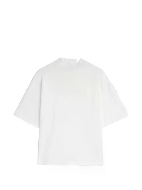 JIL SANDER Mock Neck Boxy-fit T-shirt - White