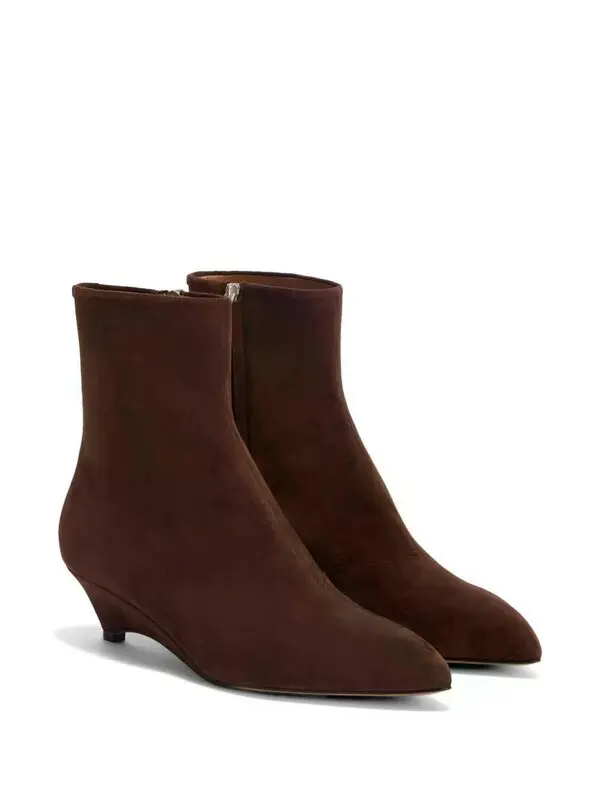 JIL SANDER Suede Pointed-toe Wedge Ankle Boots