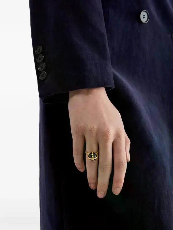 JIL SANDER Onyx Embellished Handcrafted Ring