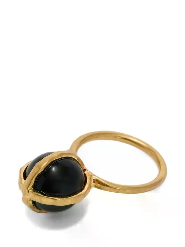JIL SANDER Onyx Embellished Handcrafted Ring