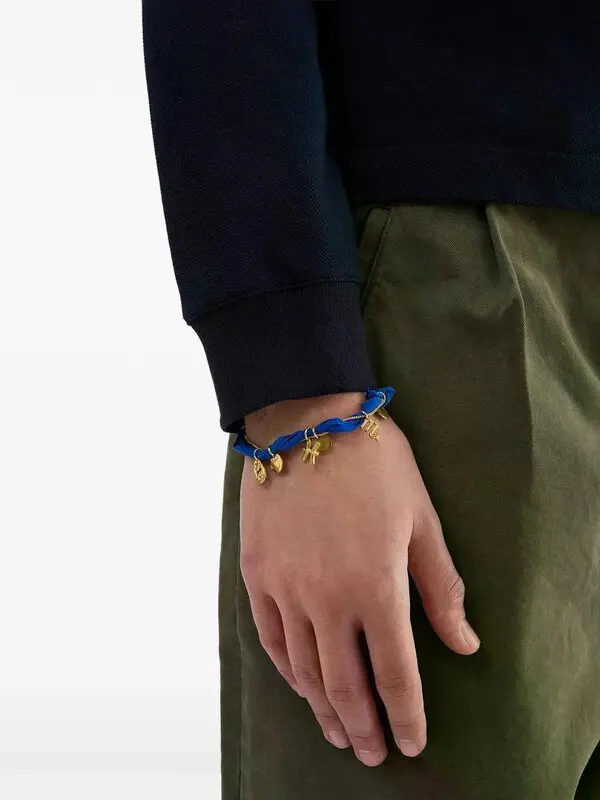 JIL SANDER Zodiac Pendant Silk-torchon Bracelet
