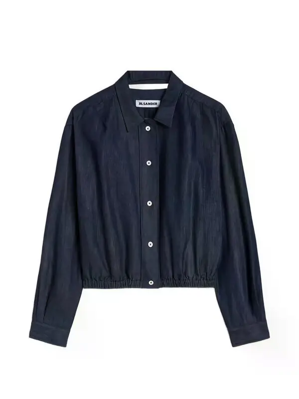 JIL SANDER Elasticated-hem Cotton Jacket - Blue