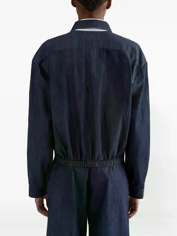 JIL SANDER Elasticated-hem Cotton Jacket - Blue