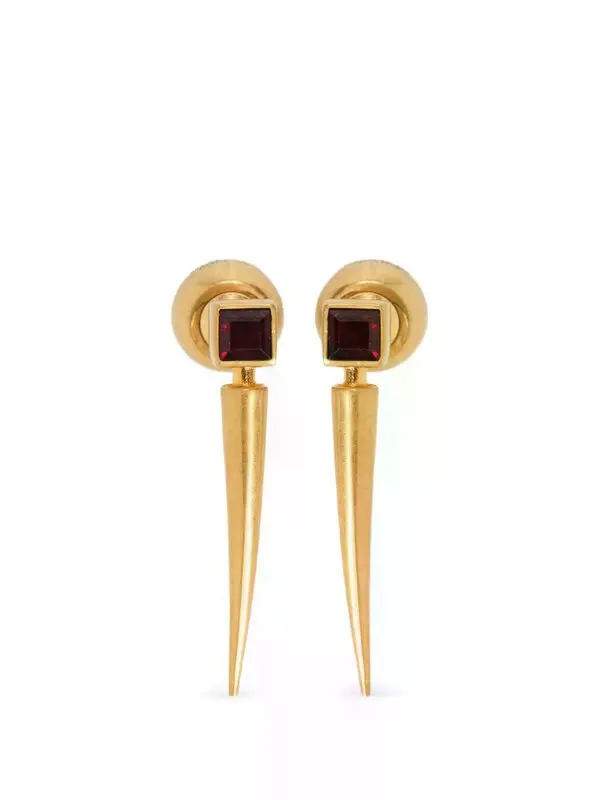 JIL SANDER Garnet Embellished Pointed Earrings - Yellow
