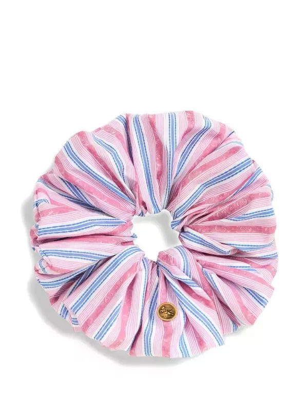 Etro Striped Jacquard Cotton Scrunchie - Pink