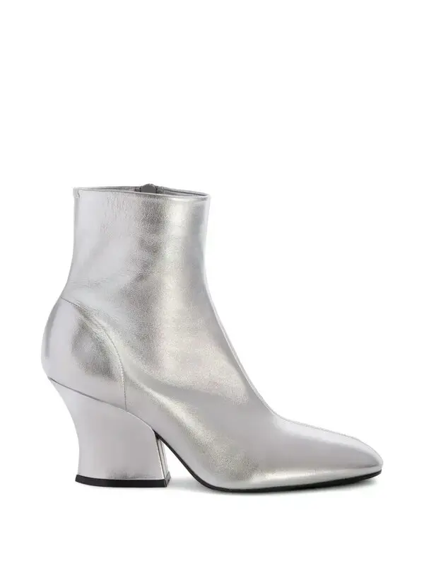 JIL SANDER Metallic-finish Ankle Boots - Silver