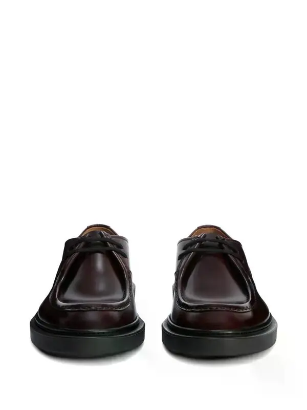 JIL SANDER Burgundy Leather Derby Shoes