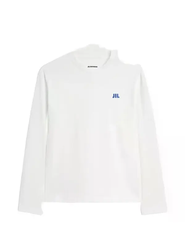 JIL SANDER Logo-embroidered Long-sleeved T-shirt - White