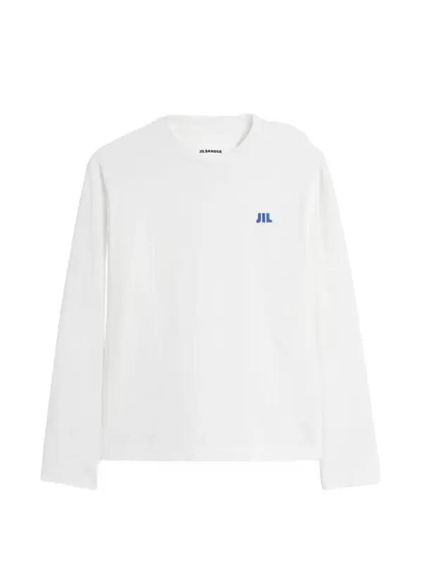 JIL SANDER Logo-embroidered Long-sleeved T-shirt - White