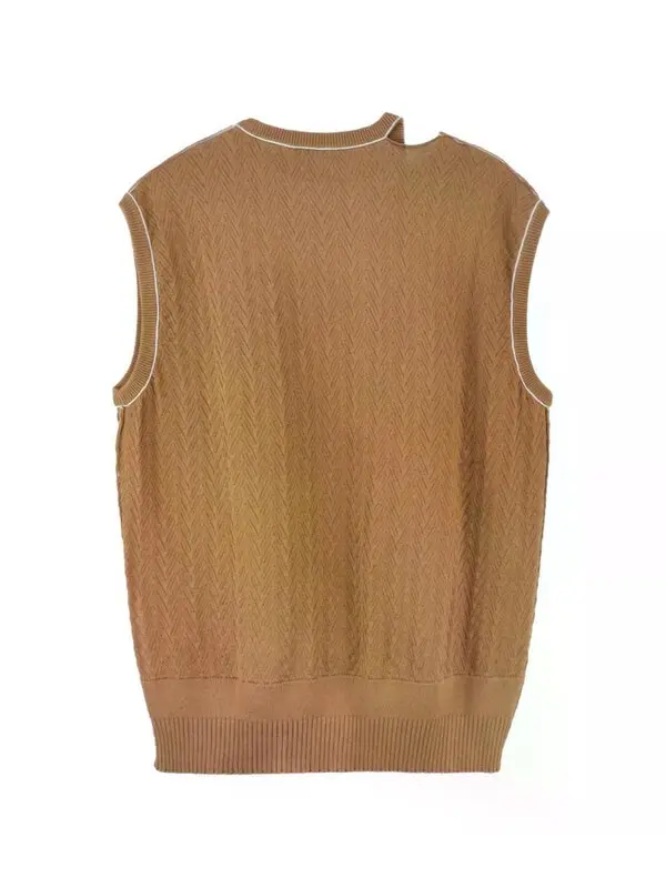 SONIA CARRASCO Chevron Knit Cut-out Sweater