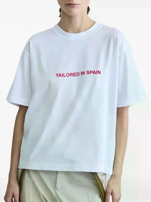 SONIA CARRASCO Tailored In Spain Slogan Print T-shirt - White