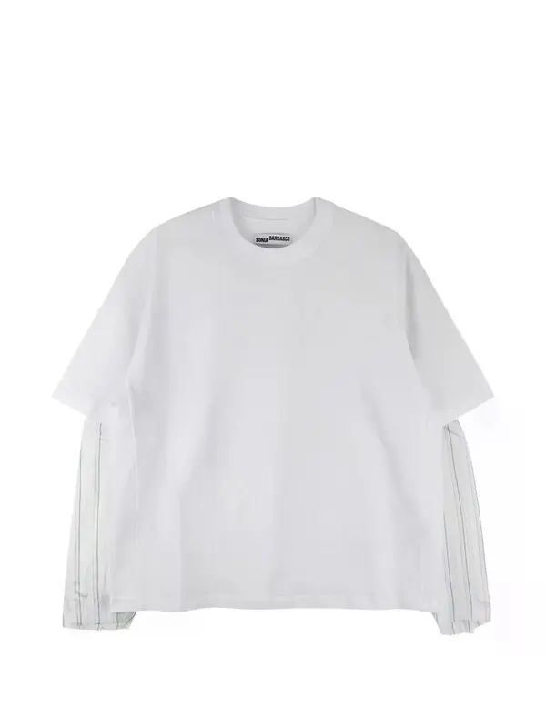 SONIA CARRASCO Layered Striped-sleeve T-shirt - White