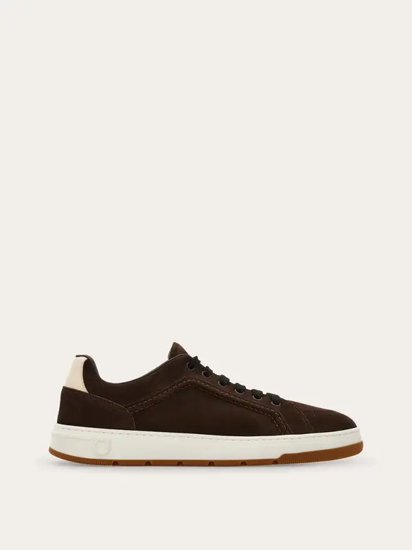 FERRAGAMO Suede Low Top Sneakers - Brown