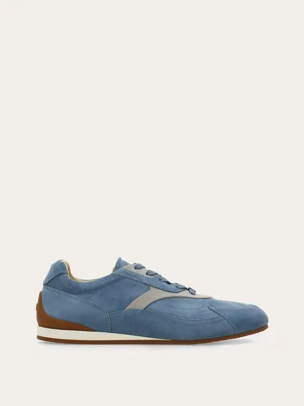 FERRAGAMO Low Top Sneaker In Calfskin - Grey
