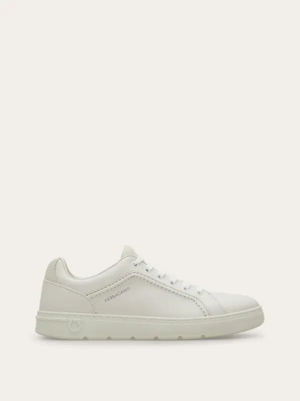 FERRAGAMO Suede Low Top Sneakers - White