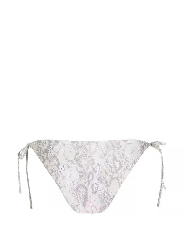 Karl Lagerfeld Snake-print Side-tie Bikini Bottoms