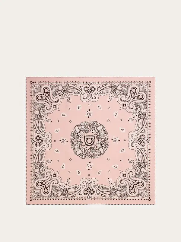 FERRAGAMO Arabesque Print Silk Scarf - Pink