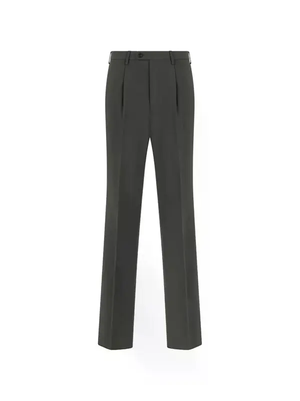 SLOWEAR Pleated Pressed-crease Trousers - Grey