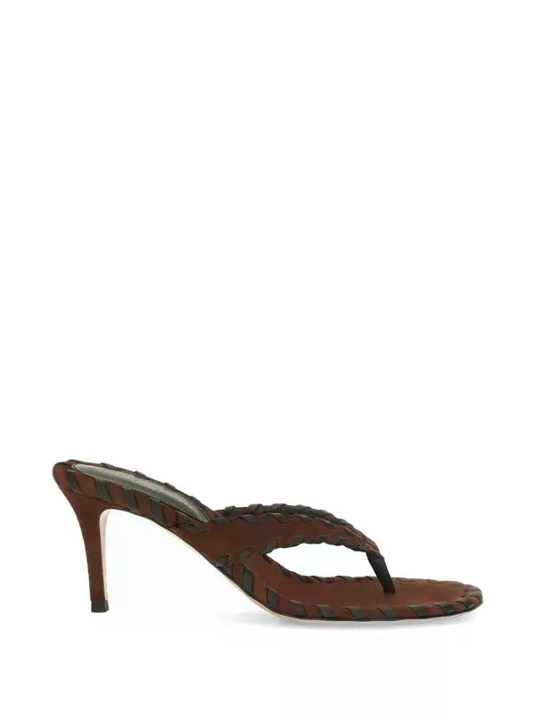 GIANVITO ROSSI Zaira Thong Whipstitch Sandals - Brown