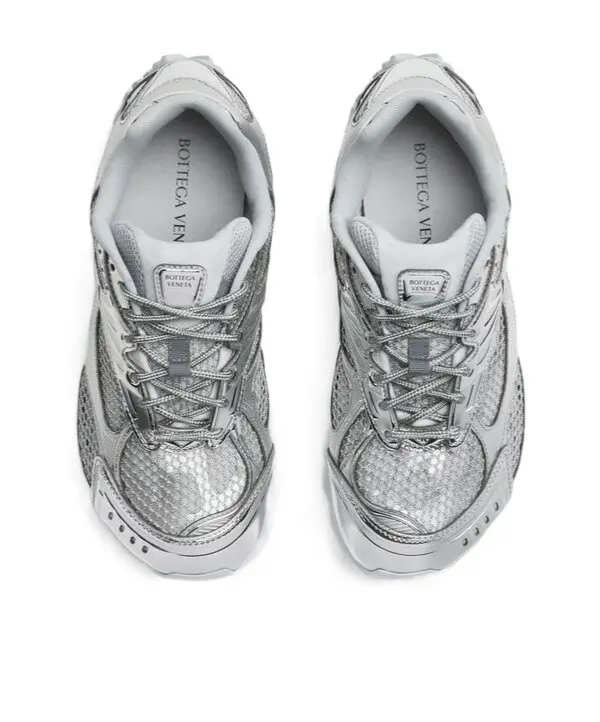 Bottega Veneta Orbit Lace-up Sneakers - Silver