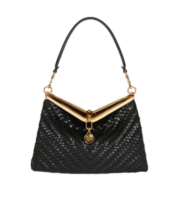 Etro Woven Shoulder Bag - Black