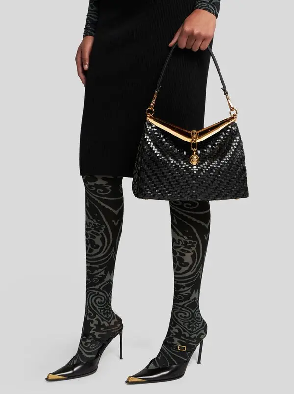 Etro Woven Shoulder Bag - Black