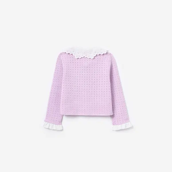 SELF-PORTRAIT Lace Collar Button Cardigan
