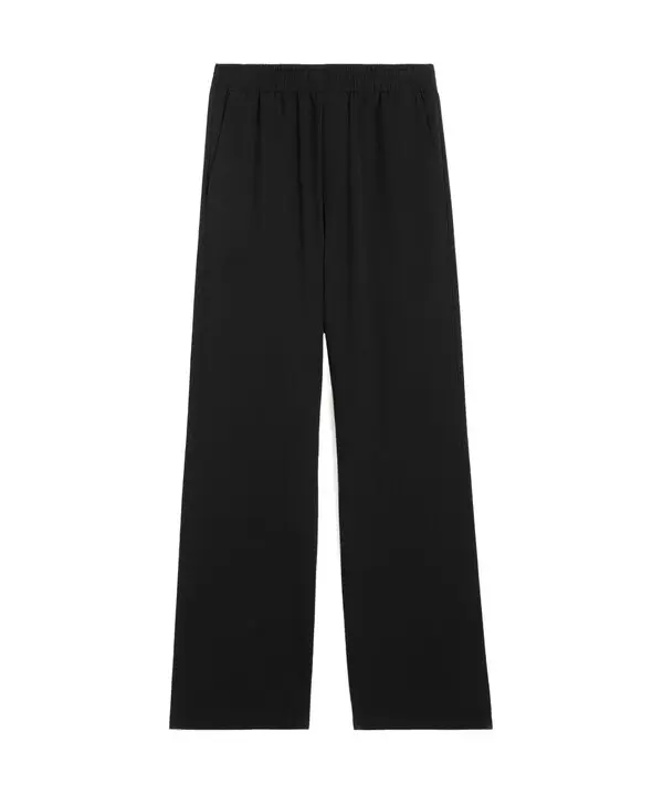 Ami Elastic Waist Logo Plaque Pants
