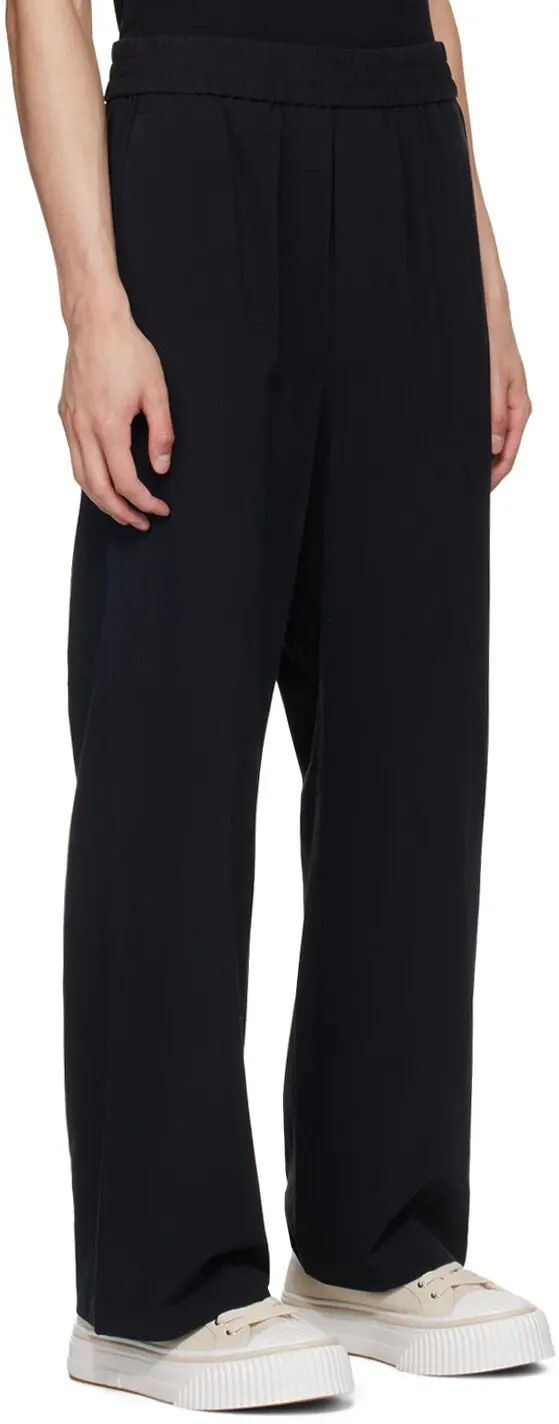 Ami Elastic Waist Logo Plaque Pants