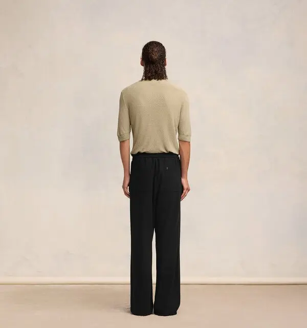 Ami Elastic Waist Logo Plaque Pants