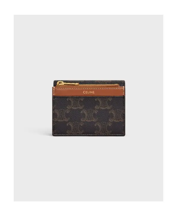 Celine Compact Wallet Triomphe In Triomphe Canvas