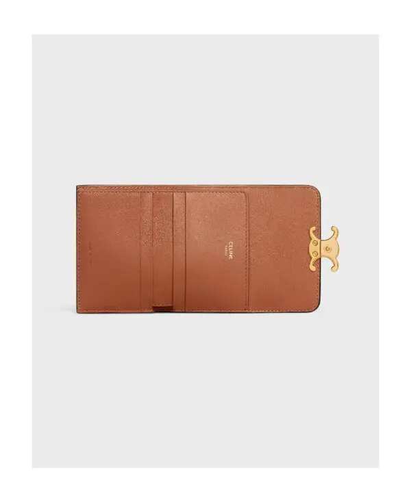 Celine Compact Wallet Triomphe In Triomphe Canvas