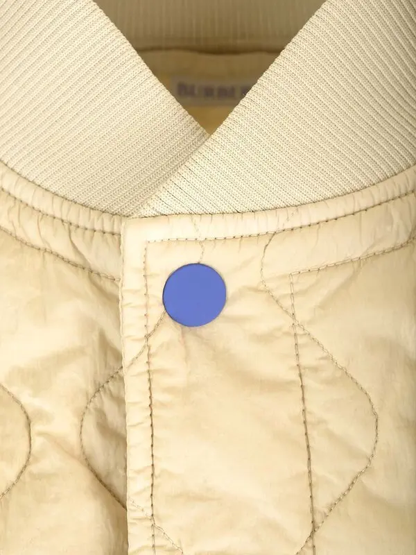 Burberry Quilted Buttoned Bomber Jacket - Nude