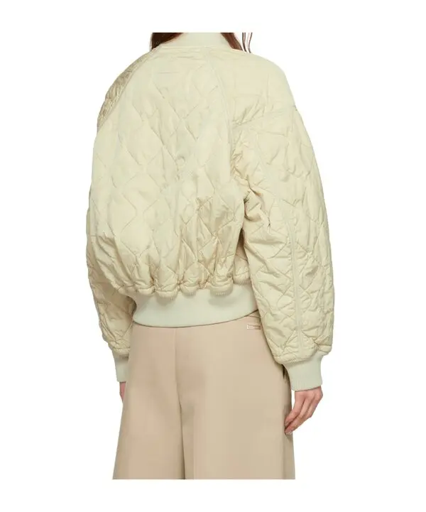 Burberry Quilted Buttoned Bomber Jacket - Nude