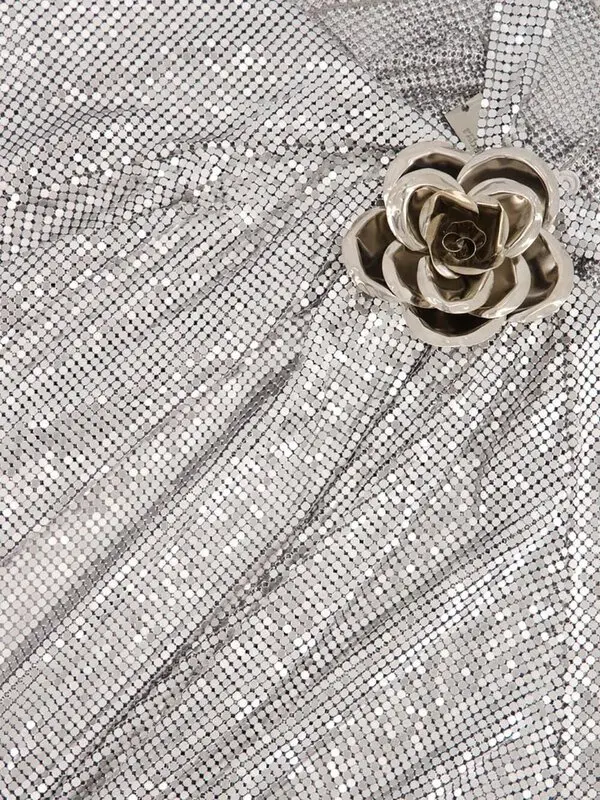 Rabanne Backless Camisole Top With Floral Embellishment