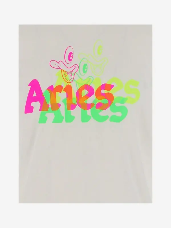 Aries Logo Printed Crewneck T-shirt