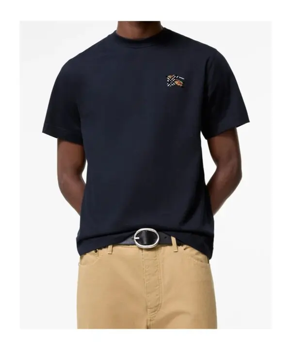 Burberry Logo Detailed Crewneck T-shirt - Navy Blue