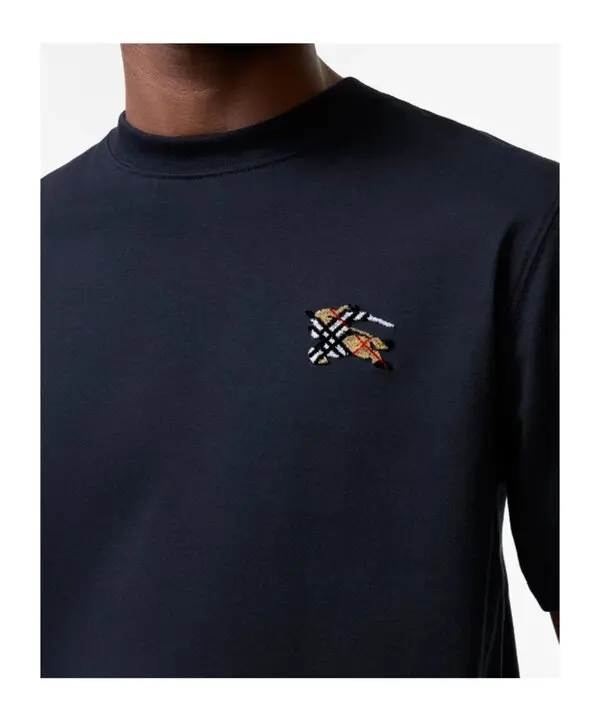 Burberry Logo Detailed Crewneck T-shirt - Navy Blue