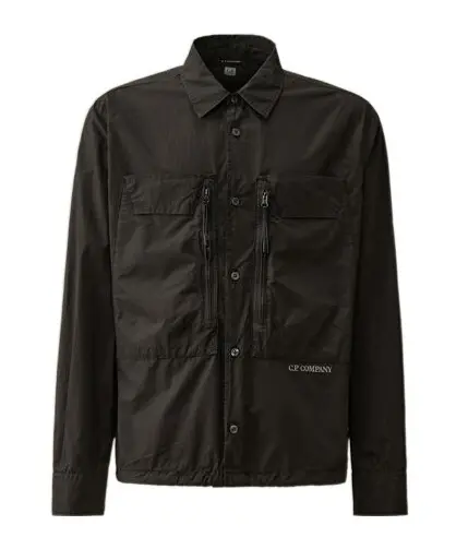 C.P. COMPANY Embroidered-logo Poplin Shirt