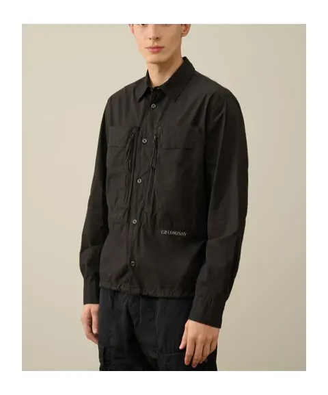 C.P. COMPANY Embroidered-logo Poplin Shirt