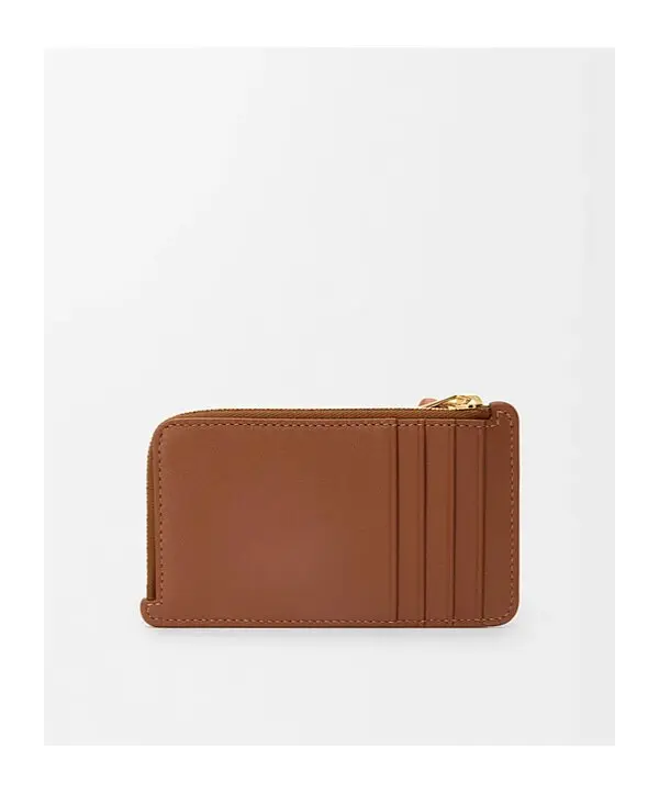 Loewe Knot Coin Cardholder In Shiny Nappa Calfskin - Brown
