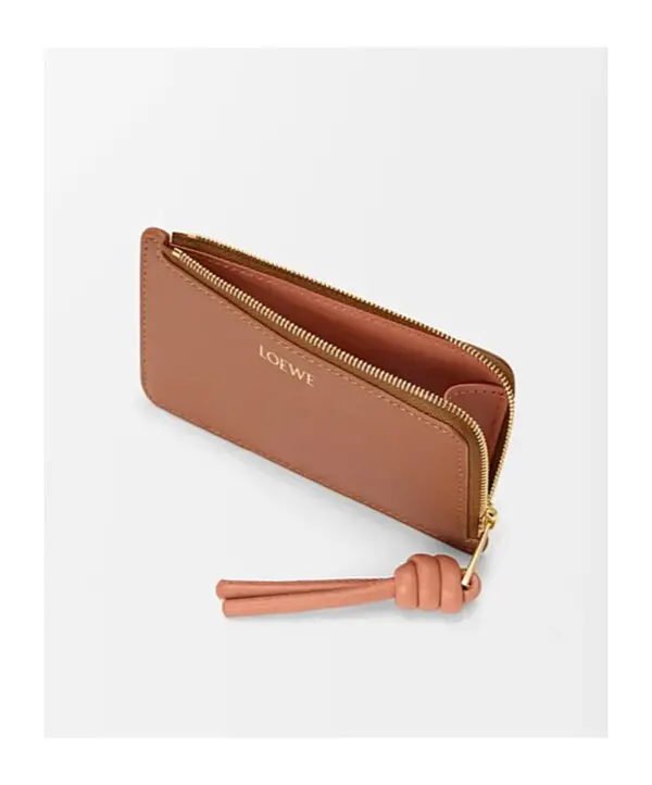 Loewe Knot Coin Cardholder In Shiny Nappa Calfskin - Brown