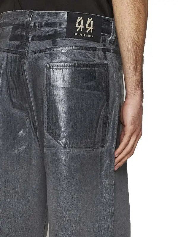 44 LABEL GROUP Metallic Finish Denim Shorts