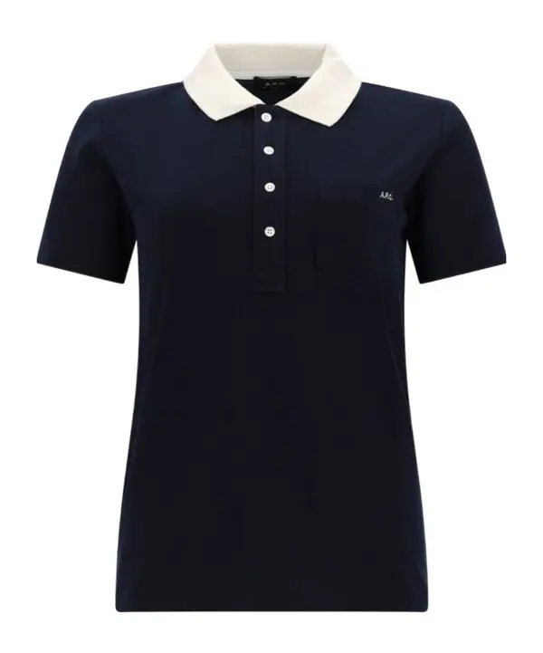A.p.c. Contrast Collar Polo T-shirt - Black